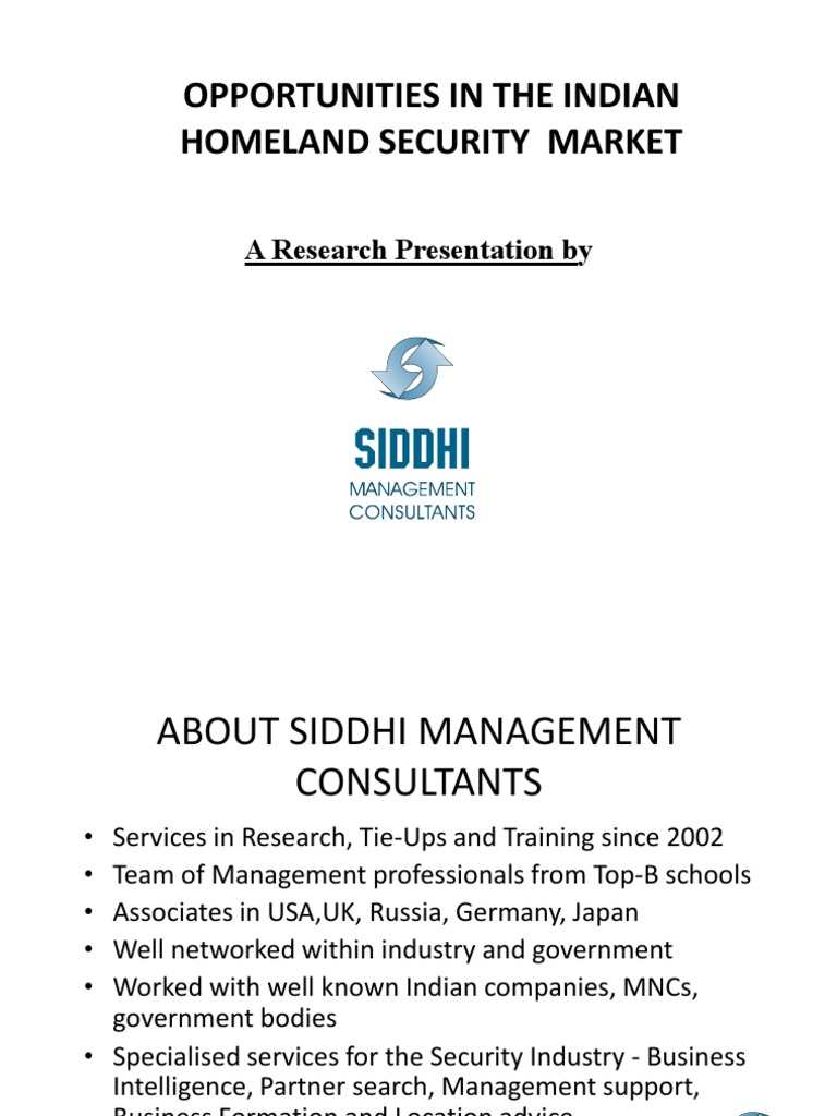 Opportunities in The Indian Homeland Security Market: A Research ...