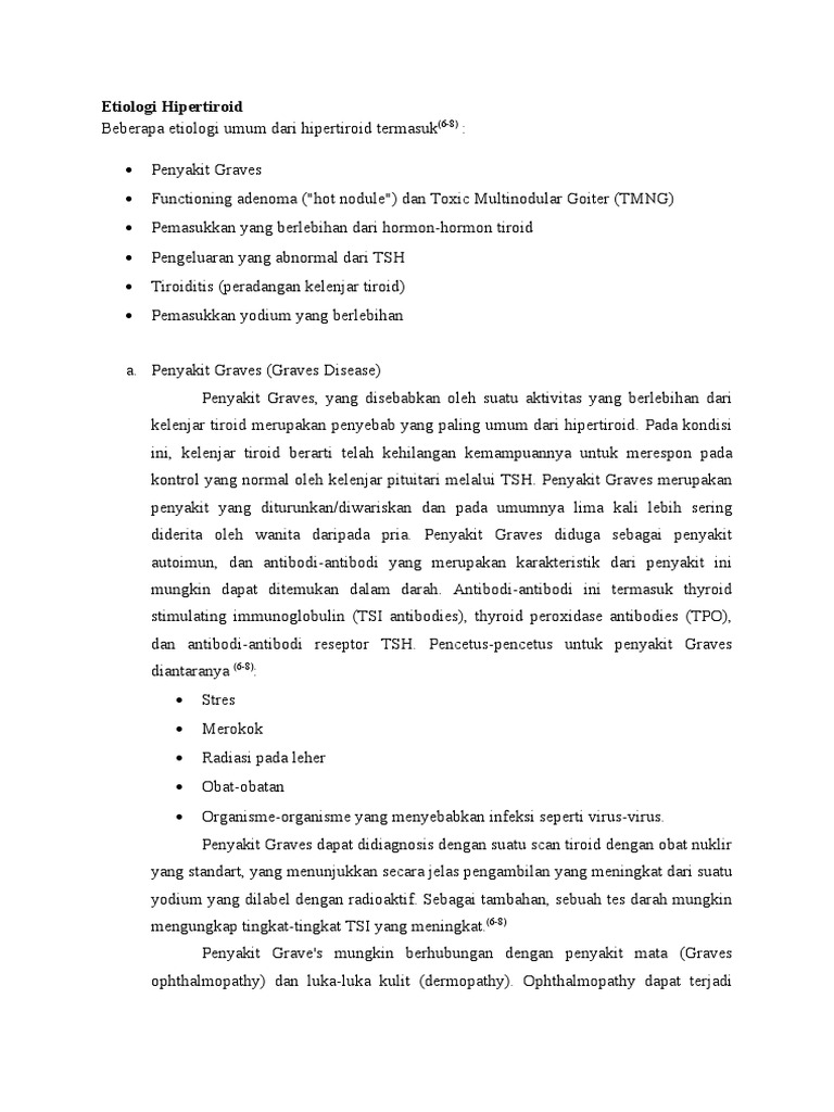 Etiologi Hipertiroid pada Wanita | PDF