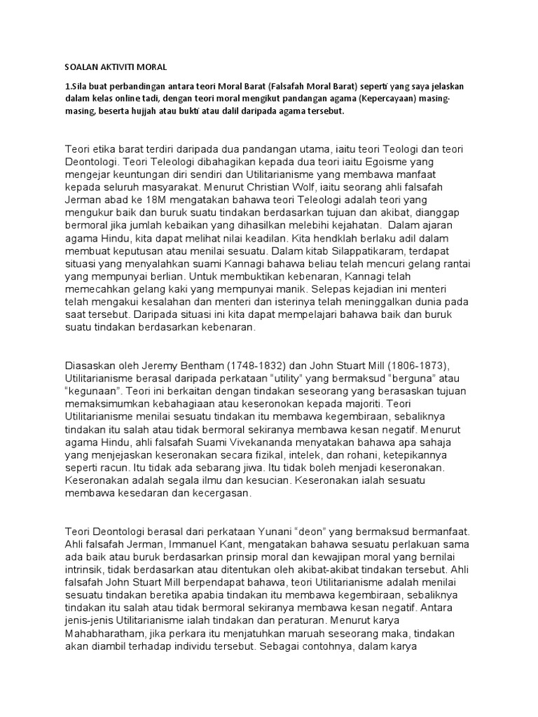 Aktiviti Moral | PDF