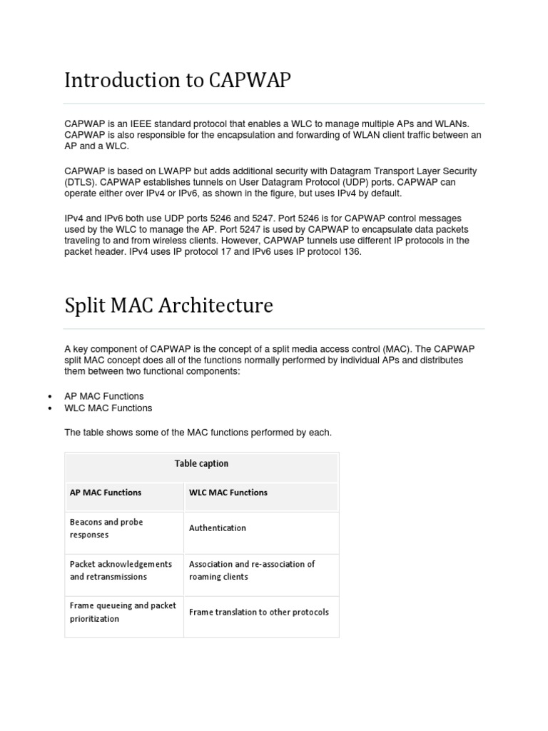 Introduction To CAPWAP (Ch12) | PDF | Wireless Lan | Ieee 802.11