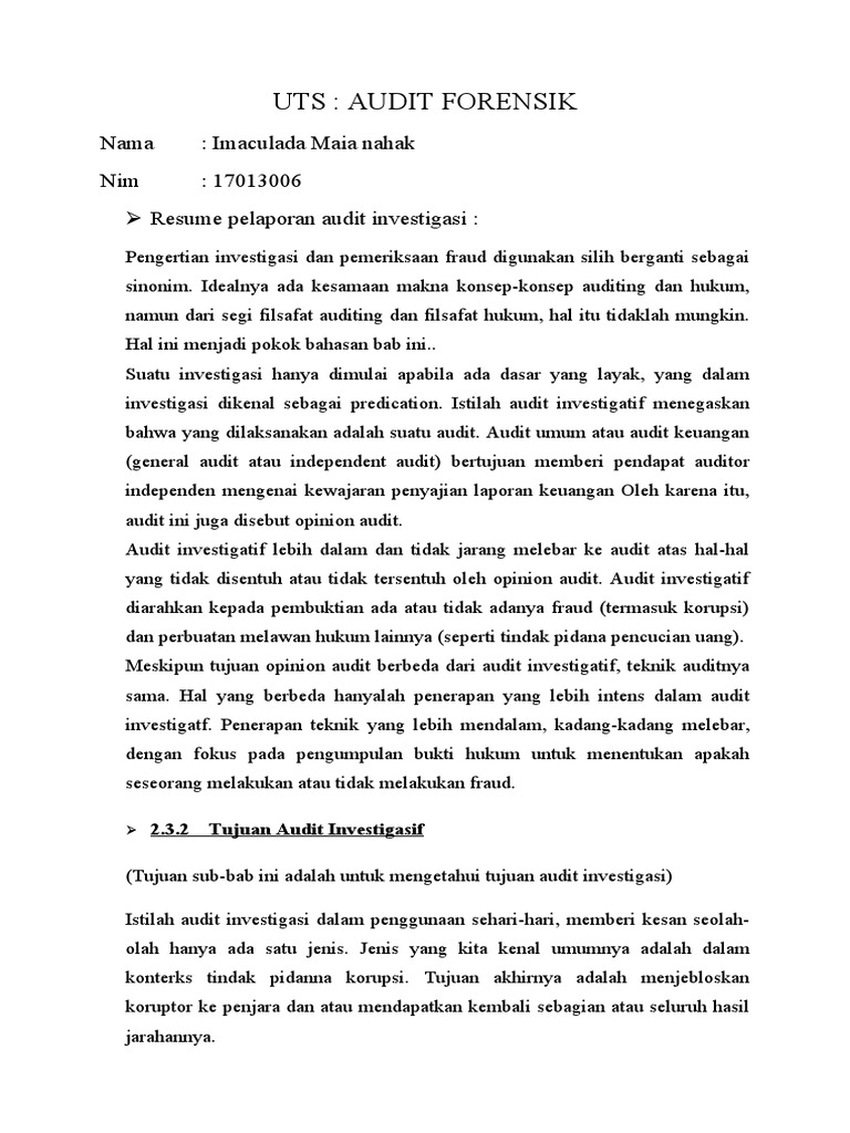 UTS-Audit Forensik (Imma) | PDF