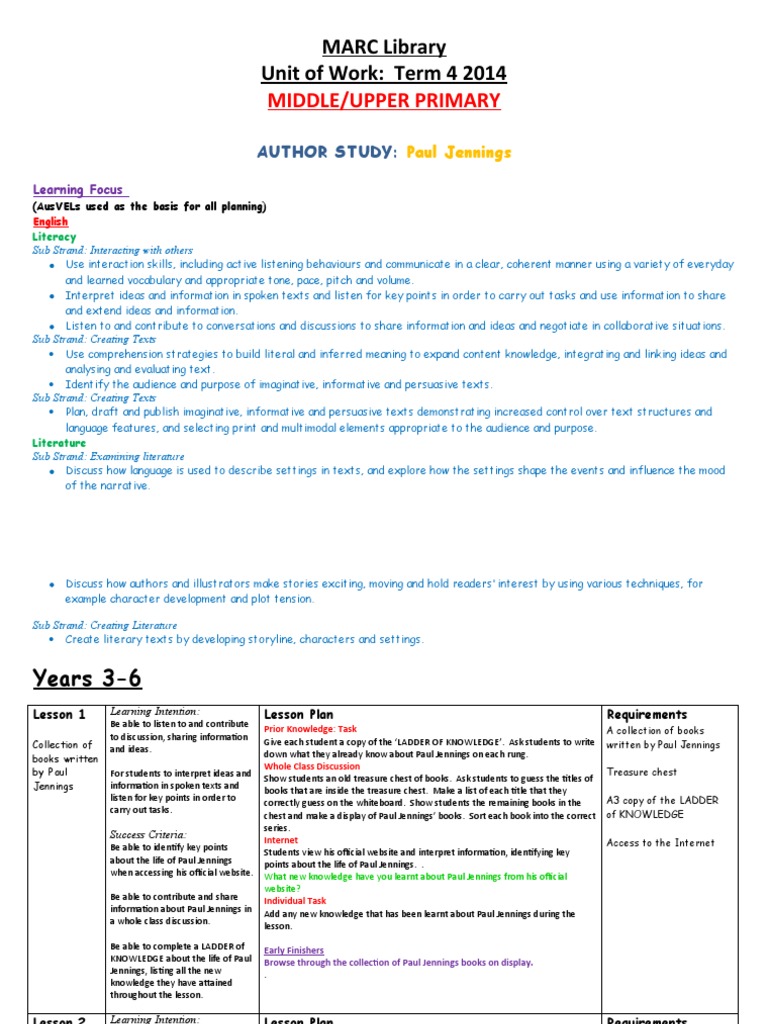Paul Jennings: Engaging Young Readers | PDF | Reading Comprehension ...