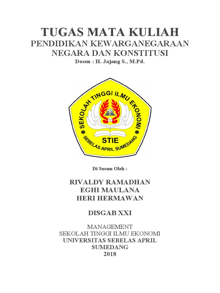 Tugas Mata Kuliah Pendidikan Kewarganegaraan | PDF