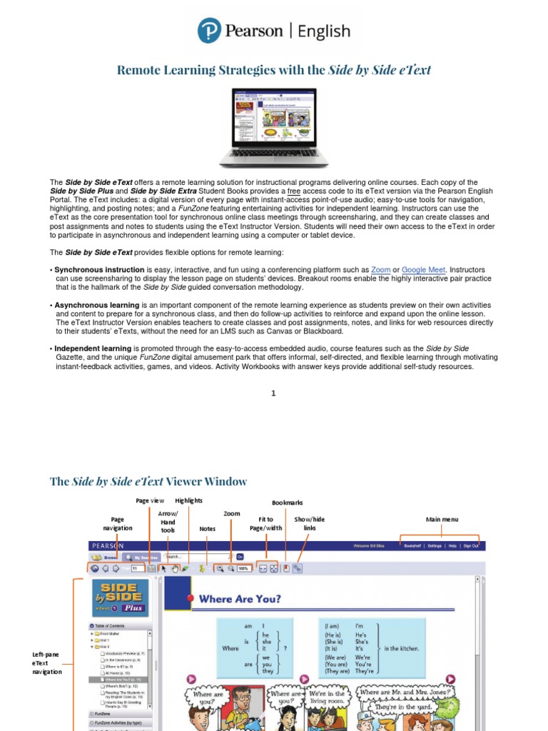 Remote Learning Strategies With Side by Side Etext | PDF | Distance ...