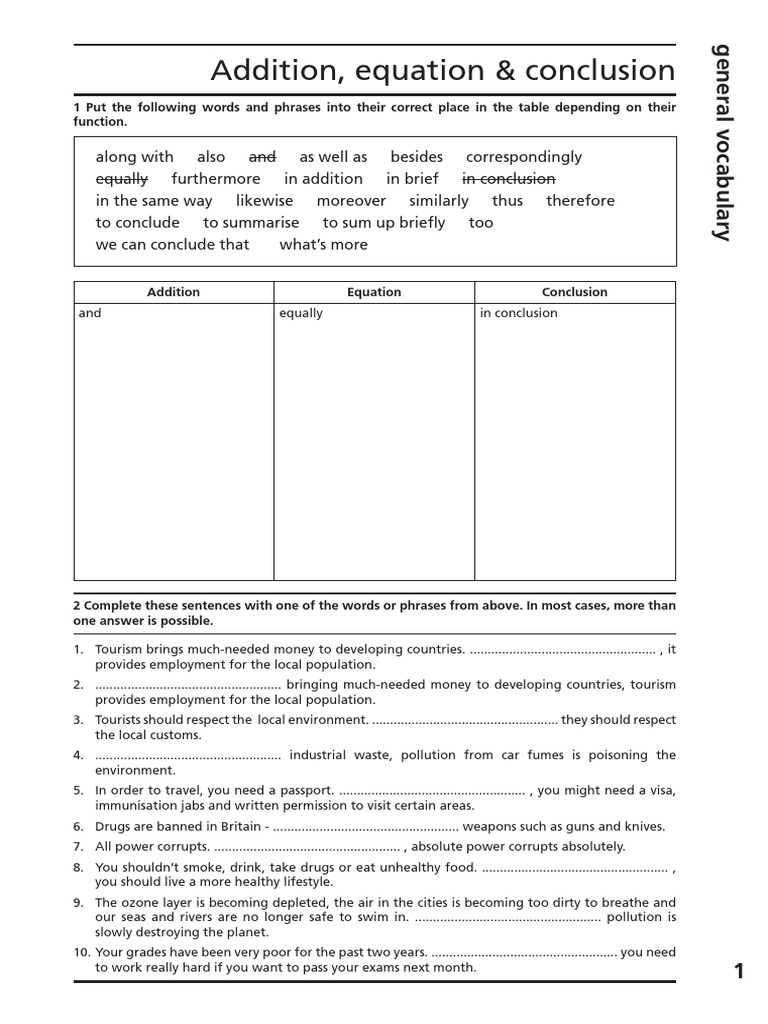 Addition, Equation & Conclusion | PDF | Nature