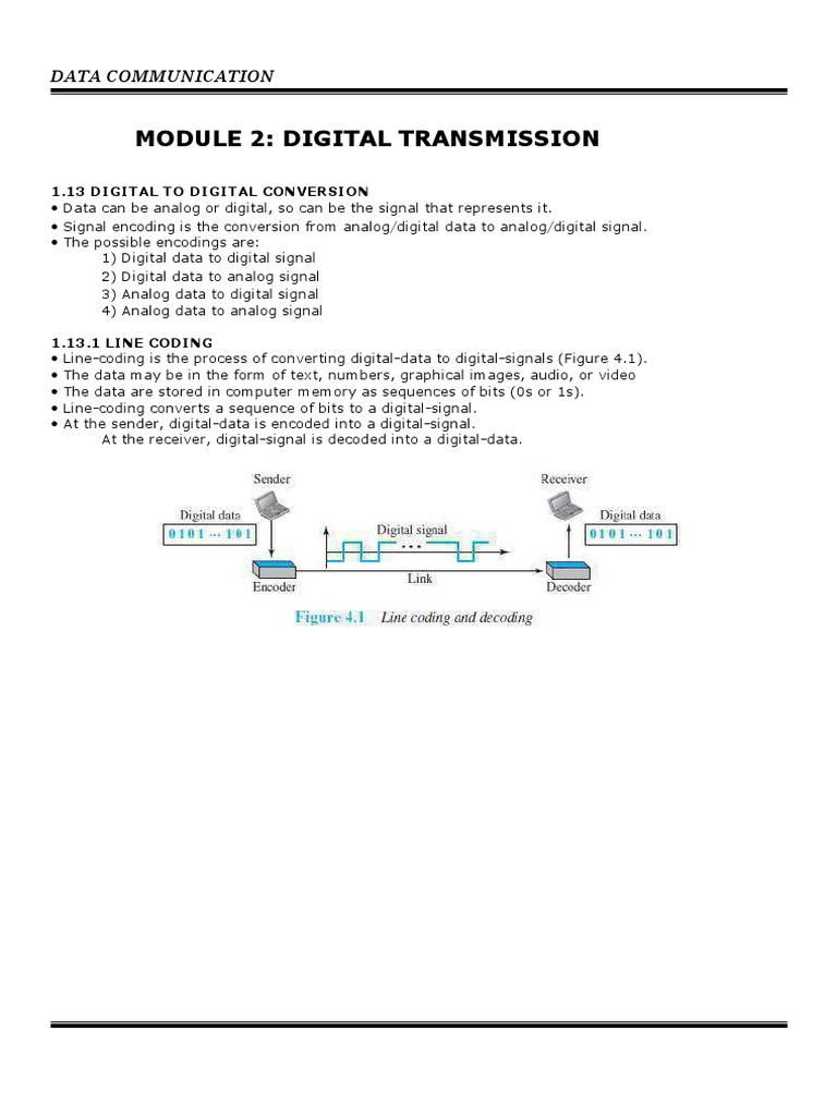 Digital Signal Encoding and Line Coding Techniques: An In-Depth Look at Converting Digital Data ...