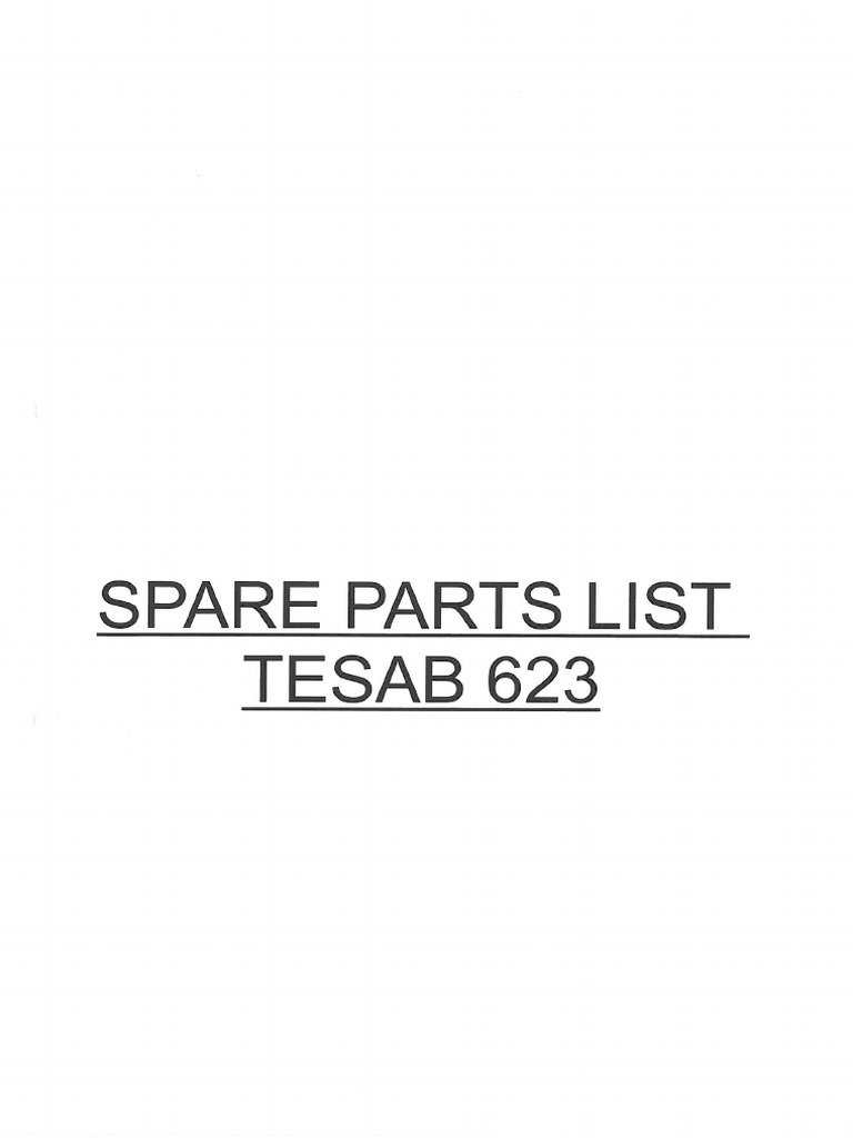 Tesab Parts 623 | PDF