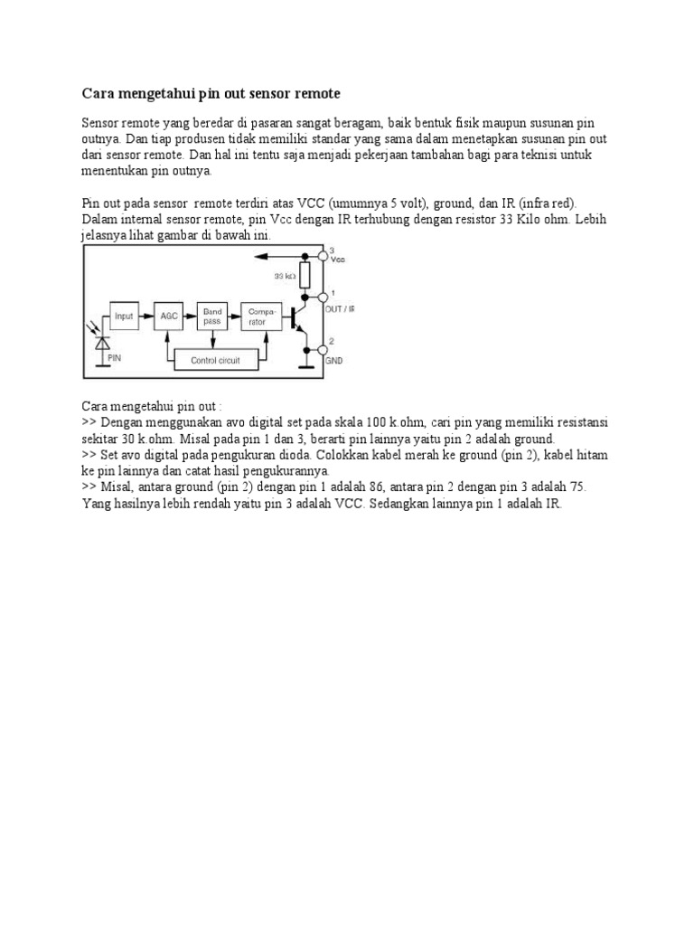 Cara Mengetahui Pin Out Sensor Remote | PDF