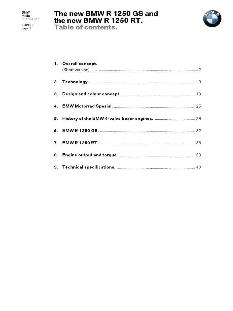 The New BMW R 1250 Gs and R 1250 RT | PDF | Transmission (Mechanics ...