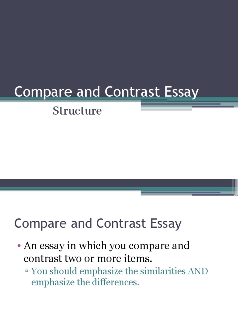 Compare and Contrast Essay: Structure | PDF | Essays | Restaurants