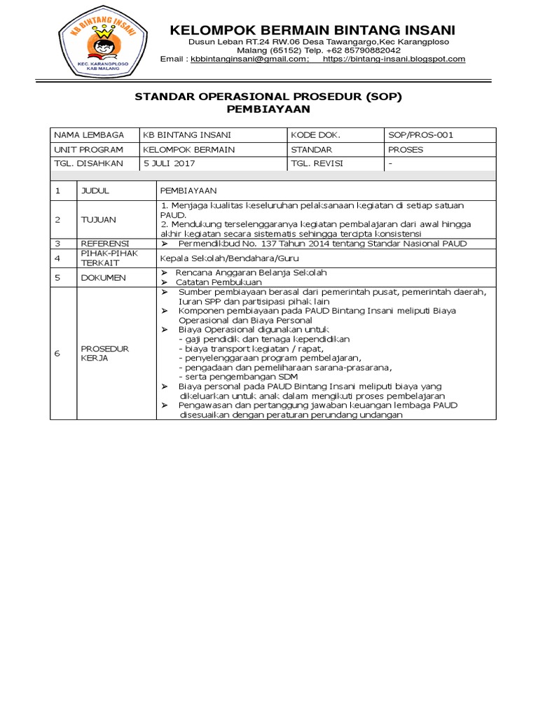 SOP Pembiayaan KB BINTANG INSANI | PDF | Bisnis