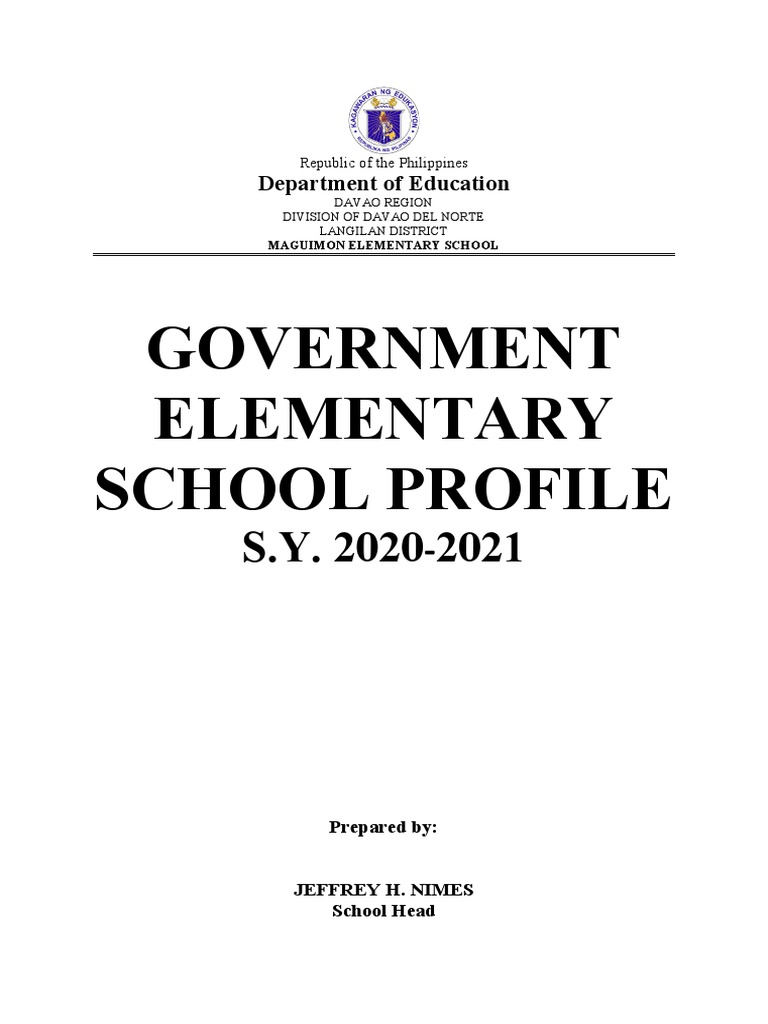 Government Elementary School Profile: Department of Education | PDF