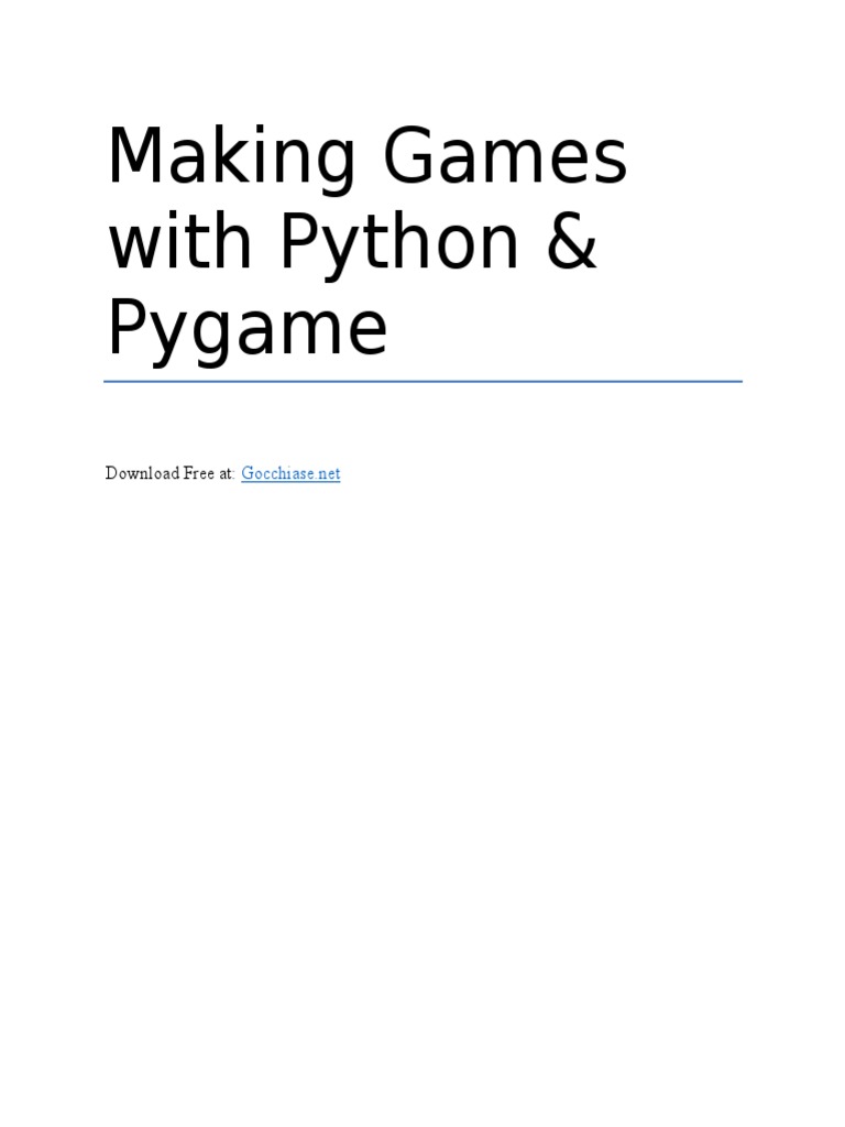 Making Games With Python and Pygame | PDF | Operating System ...