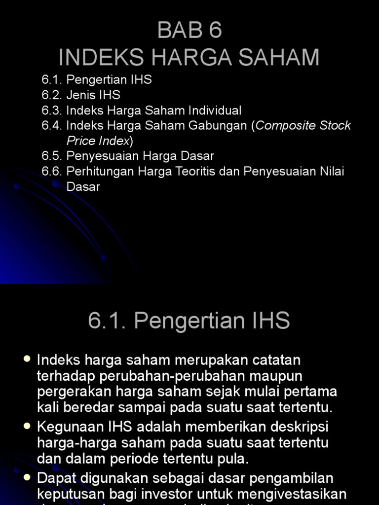 Pengertian dan Jenis Indeks Saham | PDF | Metode & Bahan Ajar | Komputer