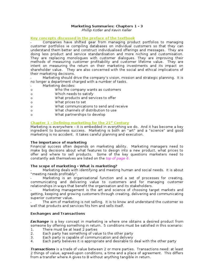 Key Concepts Discussed In The Preface Of The Textbook Marketing