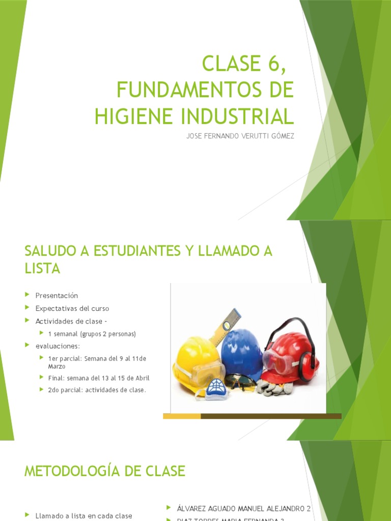 Clase 6 - Fundamentos de Higiene | Descargar gratis PDF | Seguridad y salud ocupacional ...