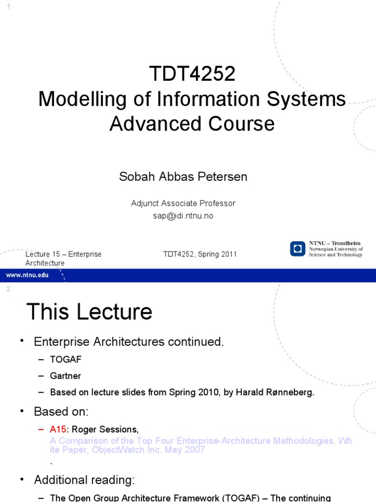 TDT4252 Modelling of Information Systems Advanced Course: Sobah Abbas ...
