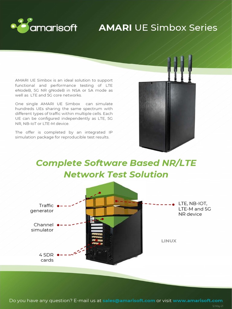 AMARI UE Simbox Series | PDF | Lte (Telecommunication) | Simulation