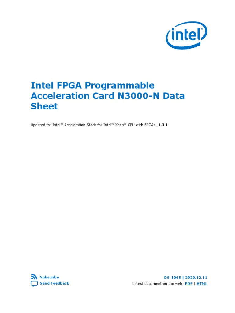 Datasheet Pac N3000 N Pdf Field Programmable Gate Array Network Interface Controller