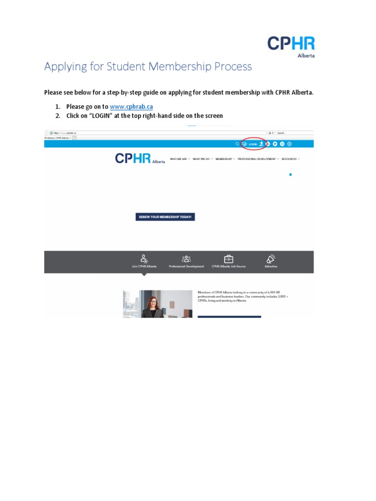 Step-by-Step Guide to CPHR Student Membership | PDF | Career & Growth