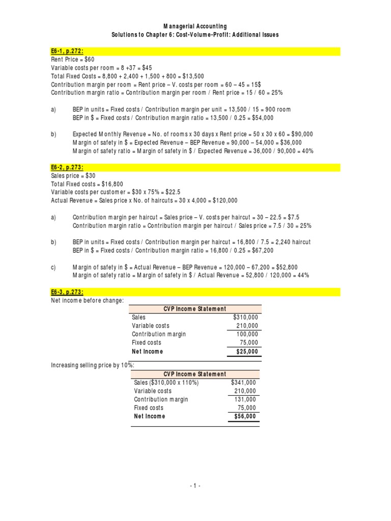 Managerial Accounting-Solutions To Ch06 | PDF | Financial Accounting ...