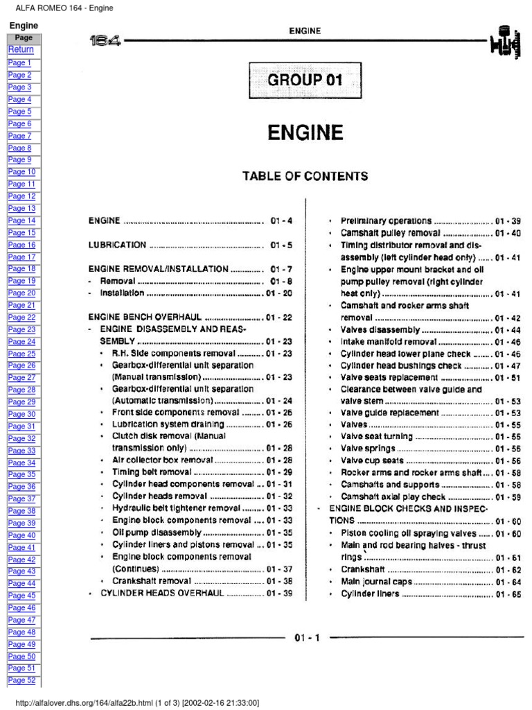 Alfa Romeo 164 Engine Overview | PDF | Vehicles | Motor Vehicle ...