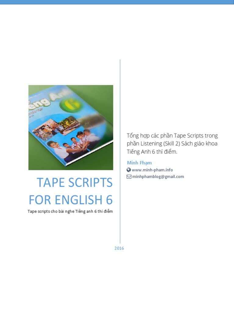 Tape Scripts SGK Tieng Anh 6 Thi Diem | PDF
