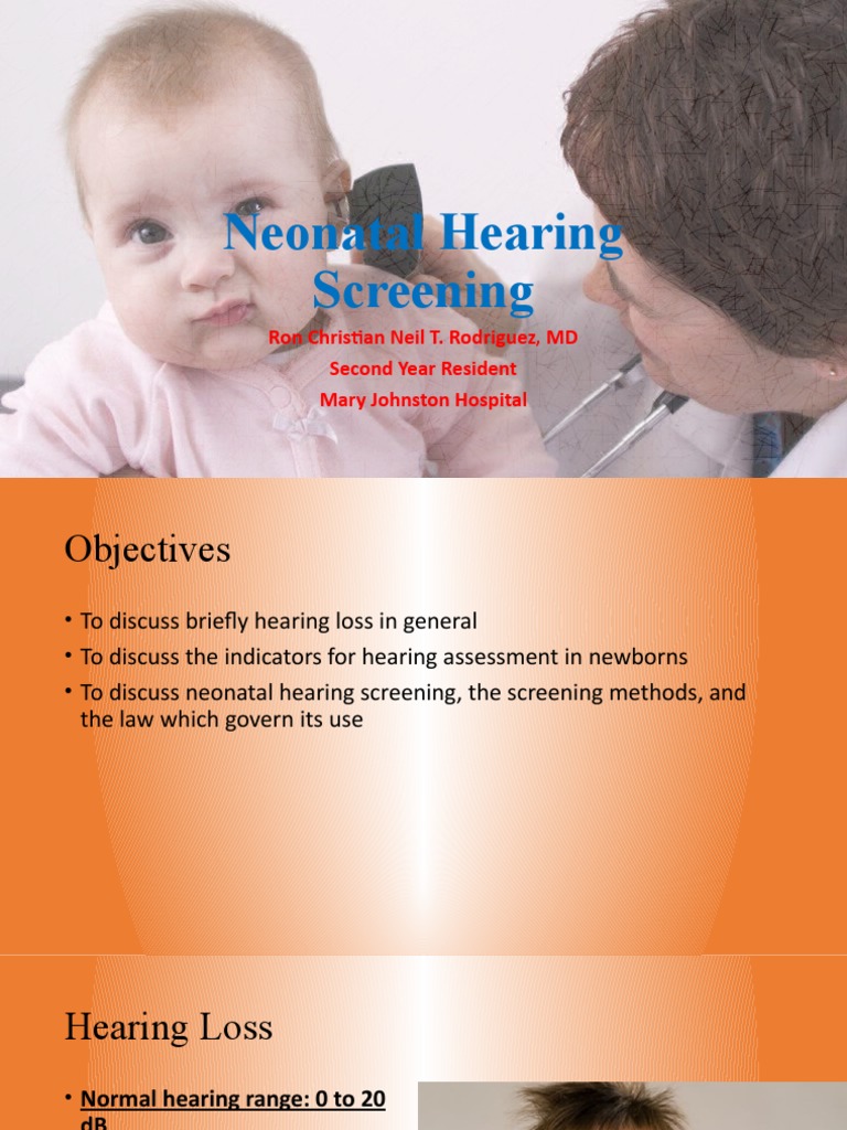 Neonatal Hearing Screening Guidelines | PDF | Hearing | Hearing Loss
