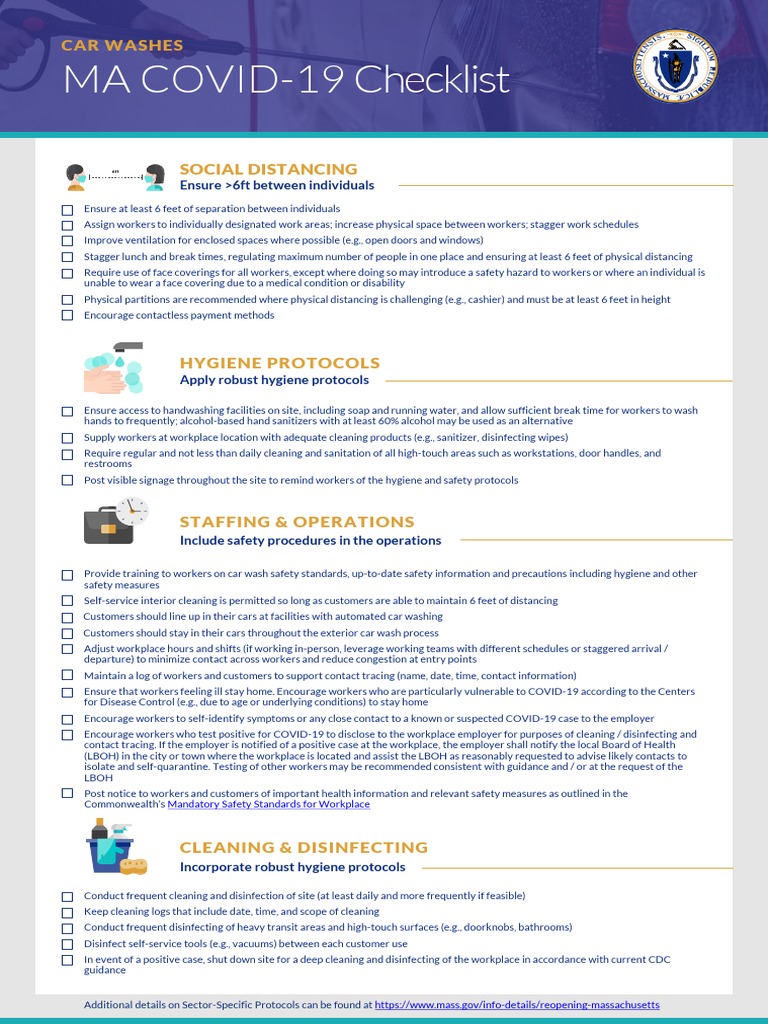 Car Washes - Checklist - Eng - Phase 2 - 20200608 | PDF | Hygiene ...