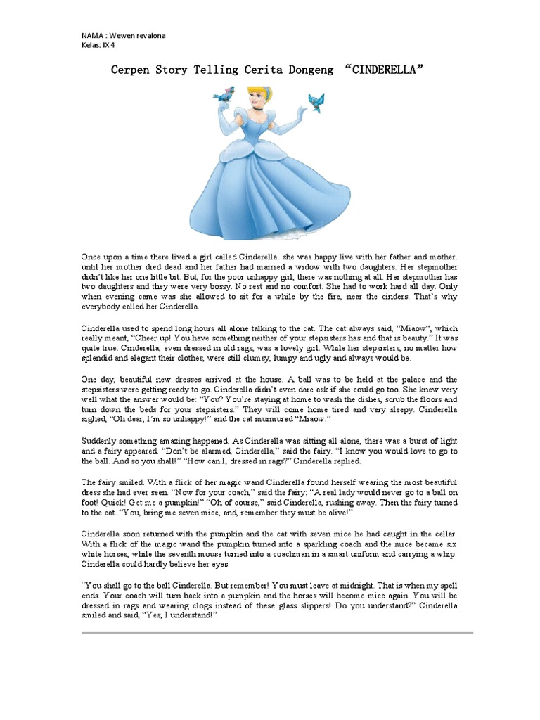 Cerpen Story Telling Cerita Dongeng | PDF | Cinderella