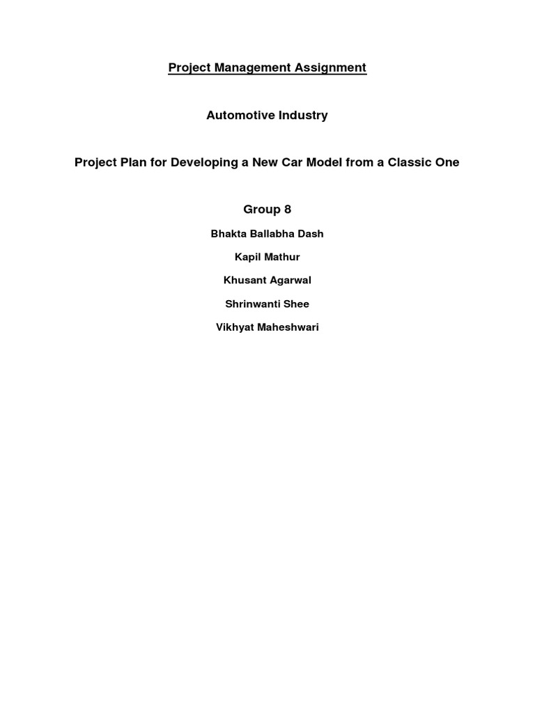 New Car Model Project Plan Overview | PDF | Project Management ...
