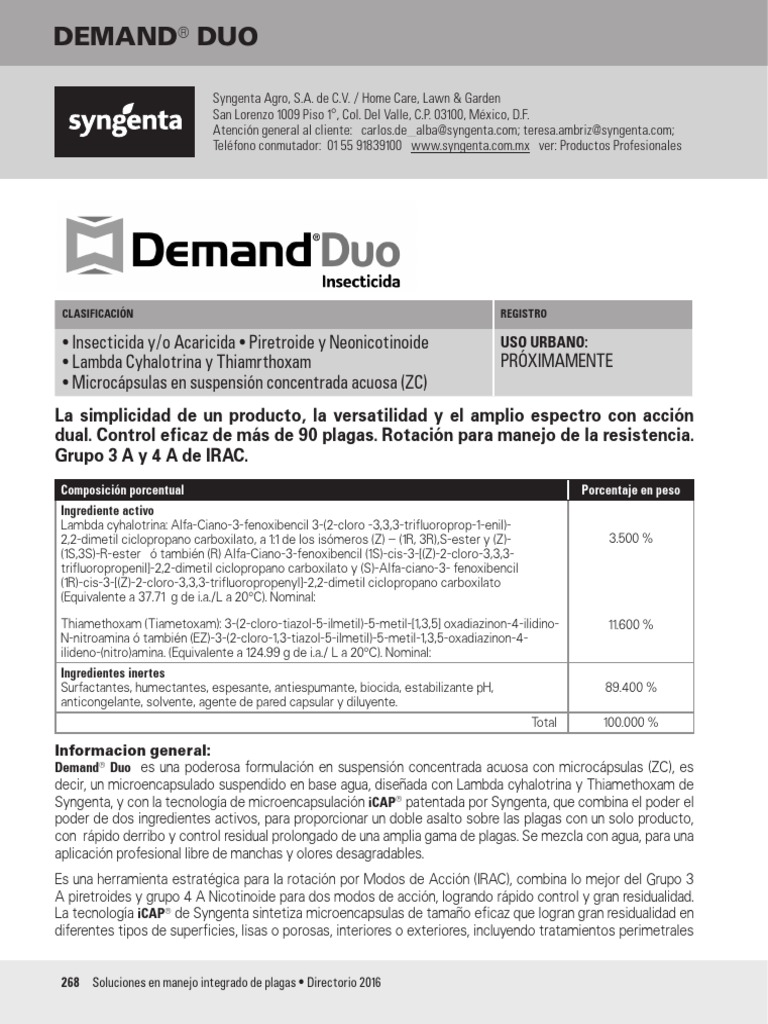 Demand Duo Ficha Tecnica | PDF | Hormiga | Alimentos