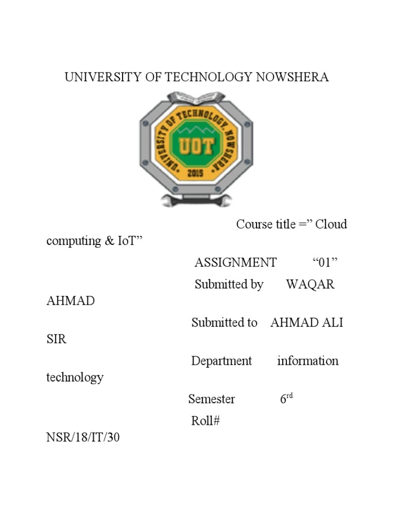 Cloud Computing Assignment 1 Pdf Cloud Computing Application Software