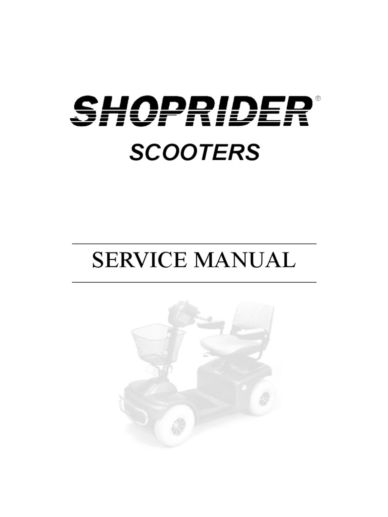 Shoprider Mobility Scooter Service Manual | PDF | Battery Charger | Axle