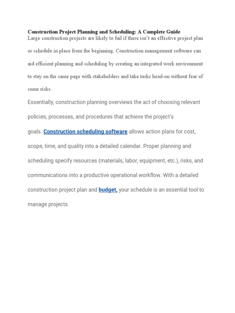 Construction Project Planning Guide | PDF | Project Management | Economies