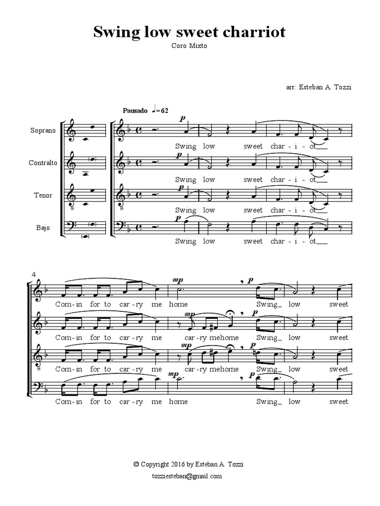 Swing Low Sweet Chariot Pdf Musical Compositions Notation