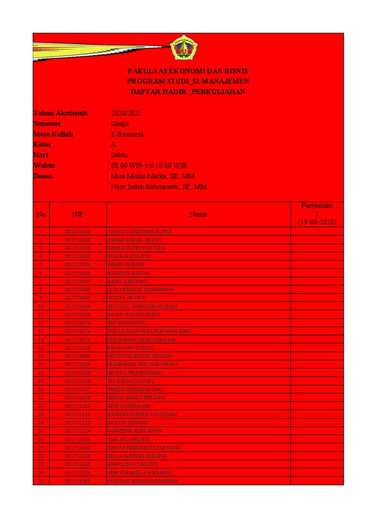 ABSEN - A 3 Okt | PDF