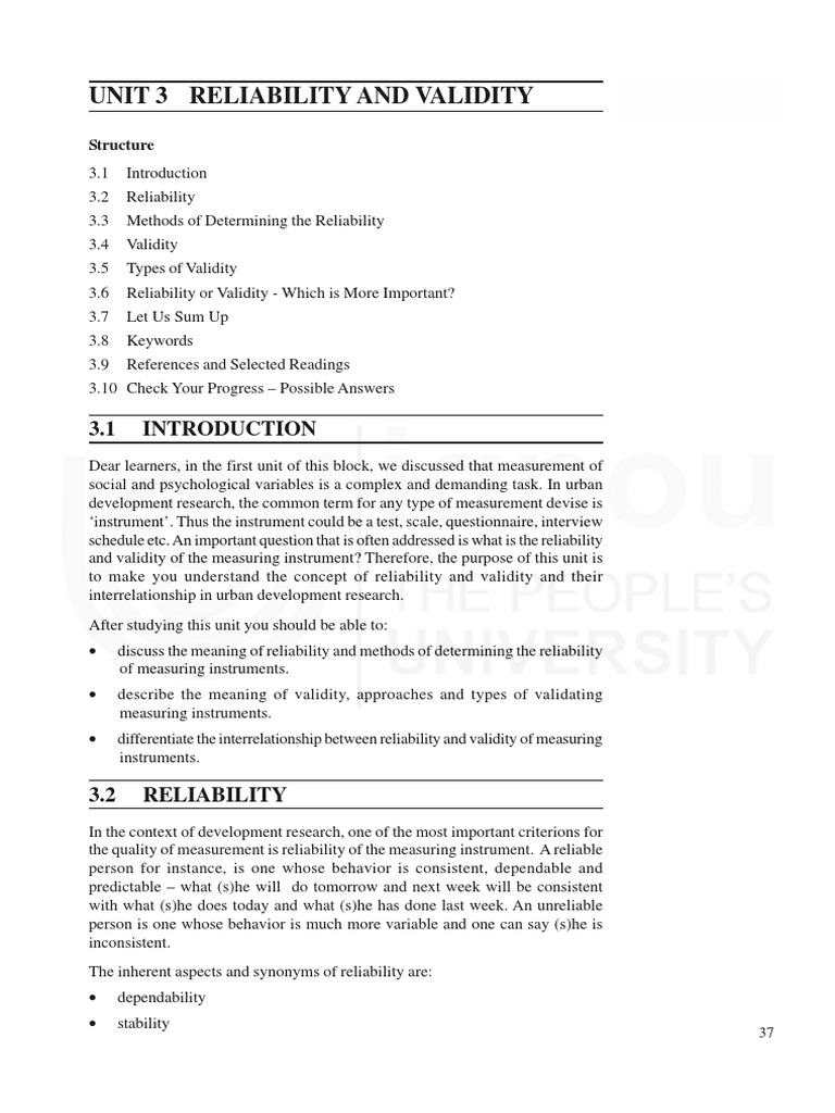 Reliability and Validity | PDF | Validity (Statistics) | Tests