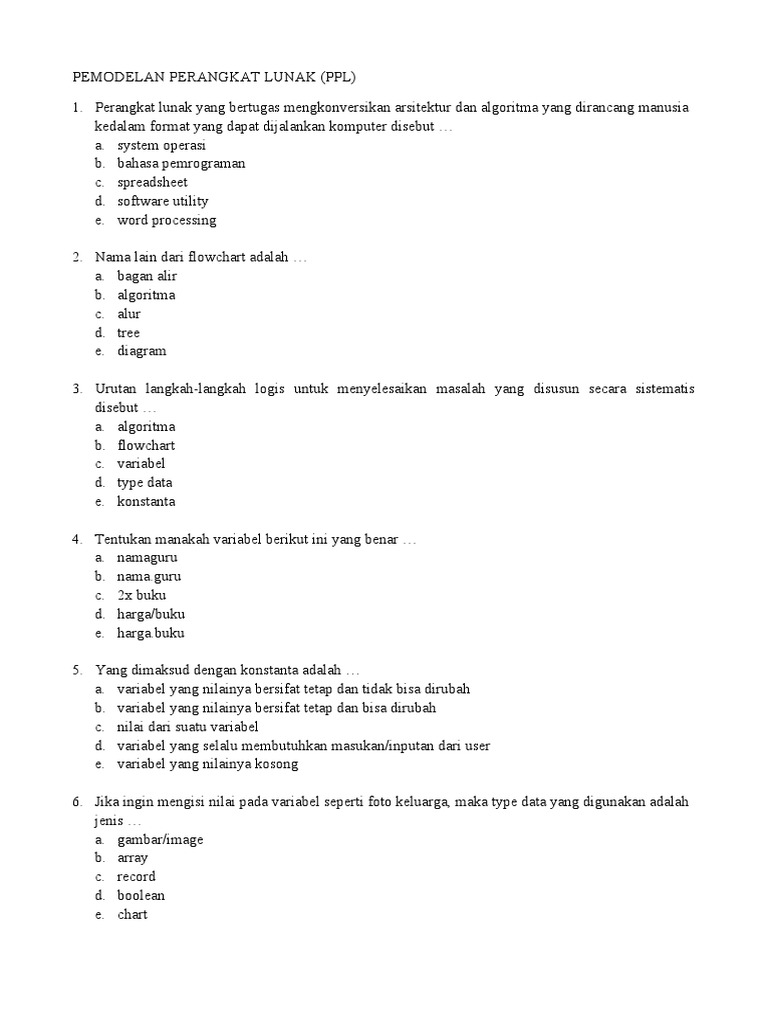Soal US Produktif Kejuruan RPL 2021 CETAK | PDF | Teknologi & Rekayasa