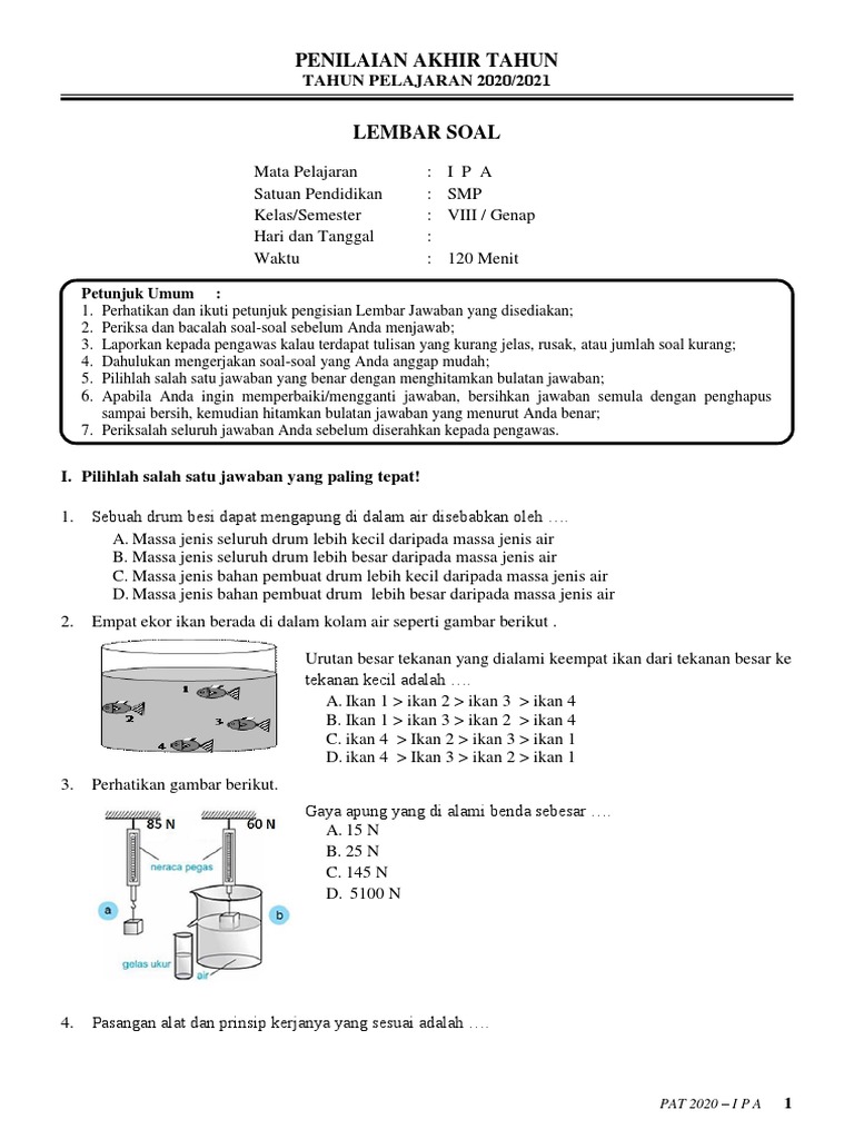 Soal Pat Ipa 8 | PDF