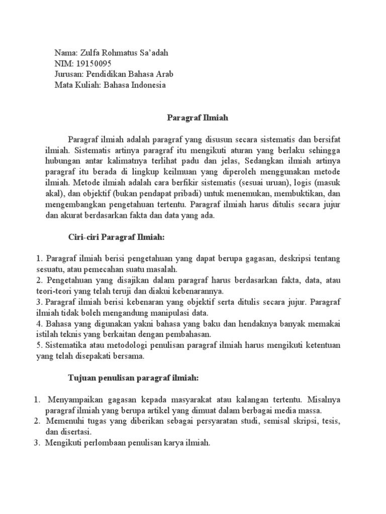 Resume Paragraf Ilmiah | PDF