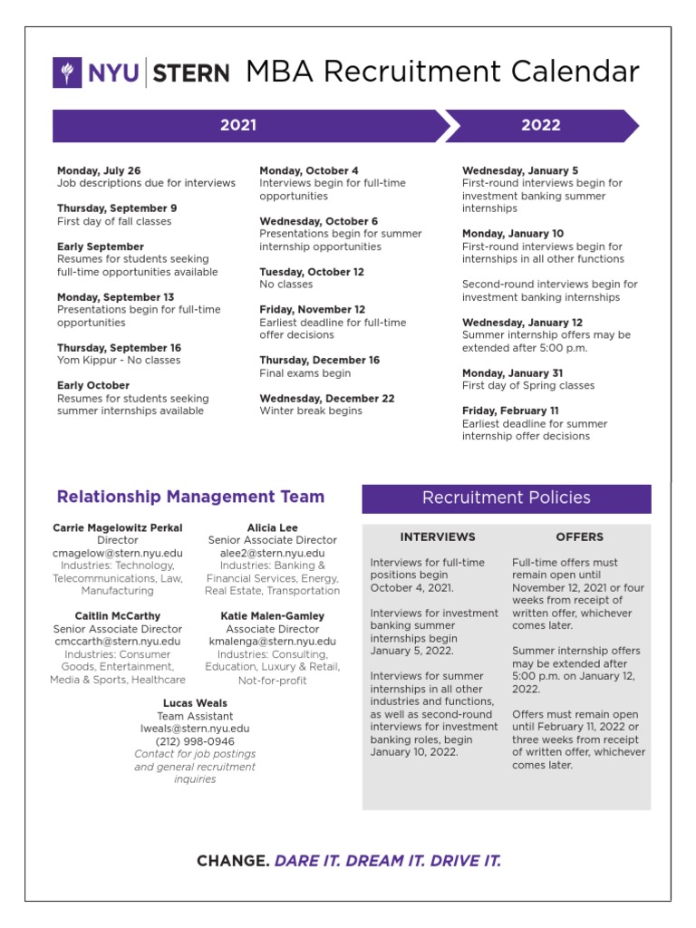2021 2022 Recruitment Calendar - 0 | PDF | Business | Economies