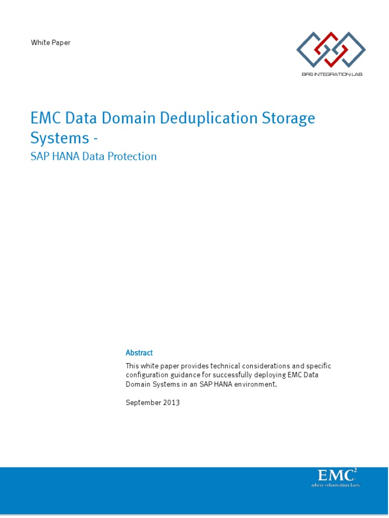 BRS SAP HANA NAS Data Protection Using Data Domain and NetWorker 11 ...