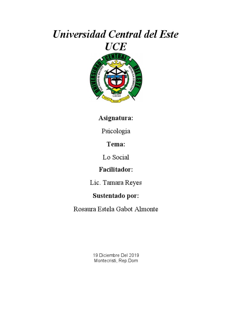 Lo Social | PDF | Relaciones personales, crianza y desarrollo personal ...