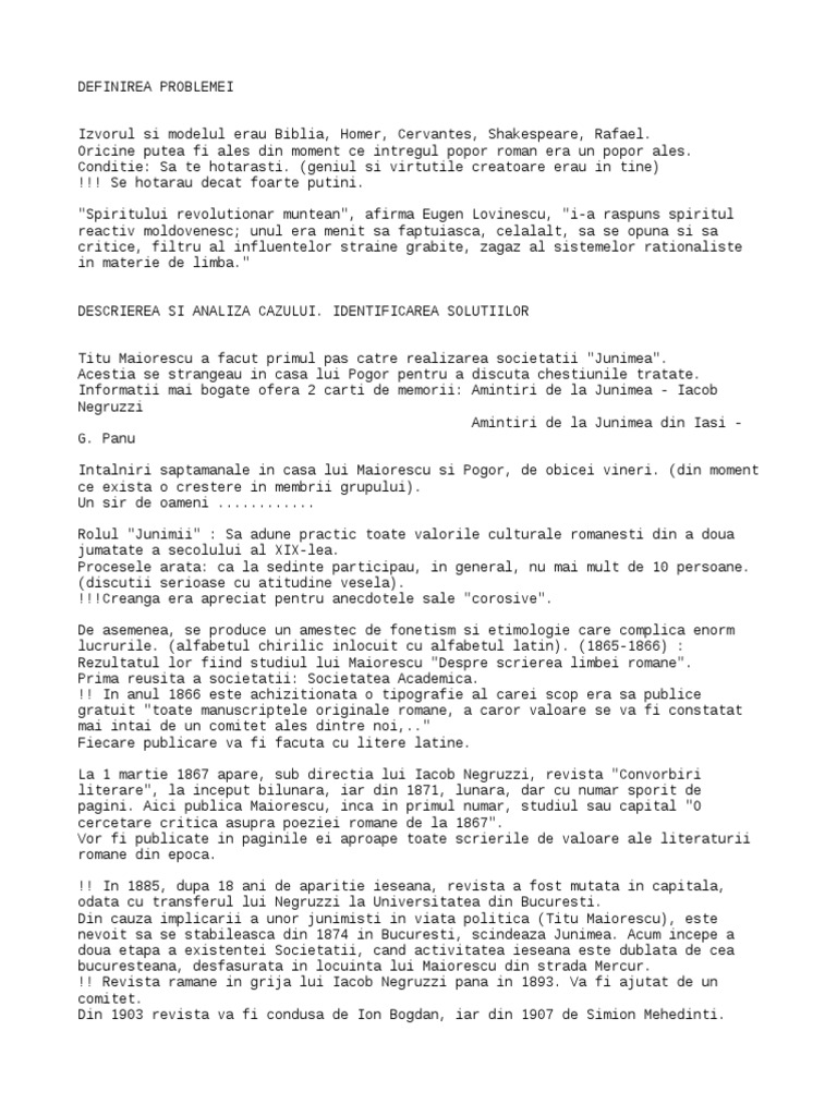 Romana Proiect Informatii | PDF