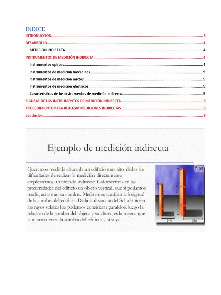 Instrumentos y Métodos de Medición Indirecta | PDF | Medición | Metrología