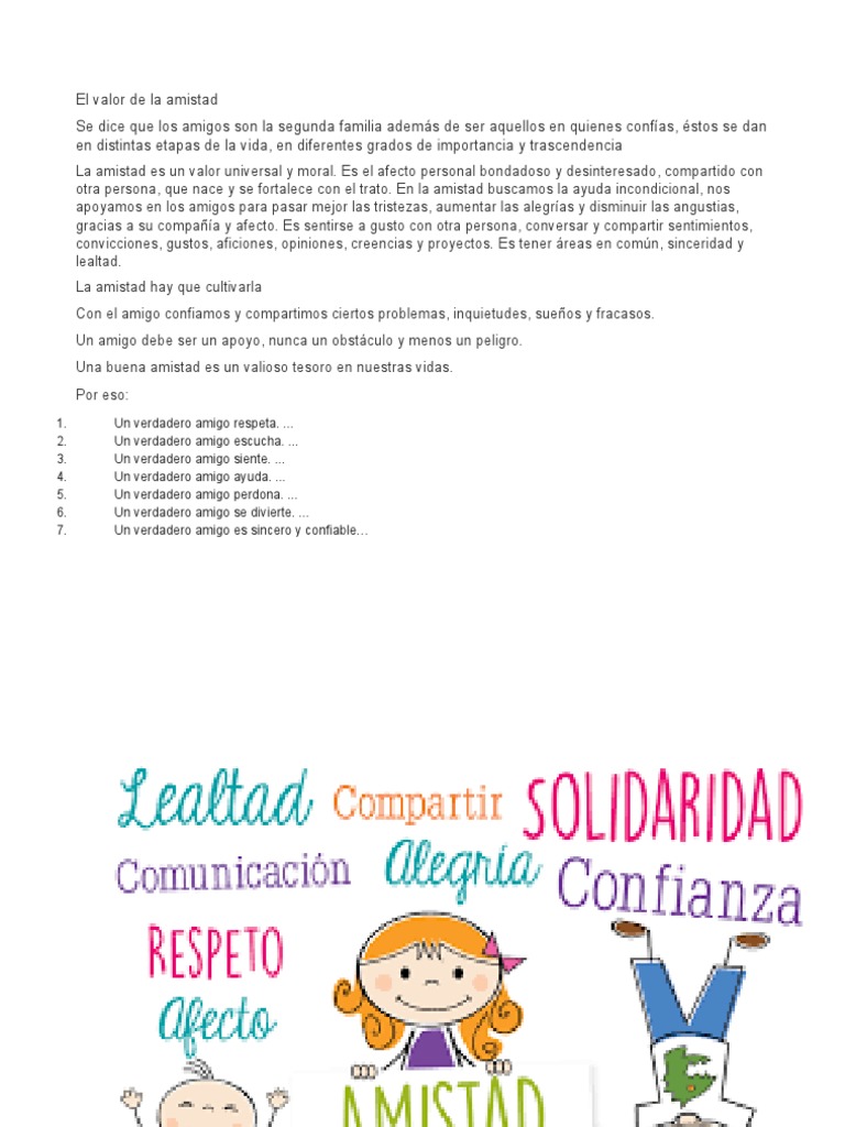 El Valor de La Amistad | PDF