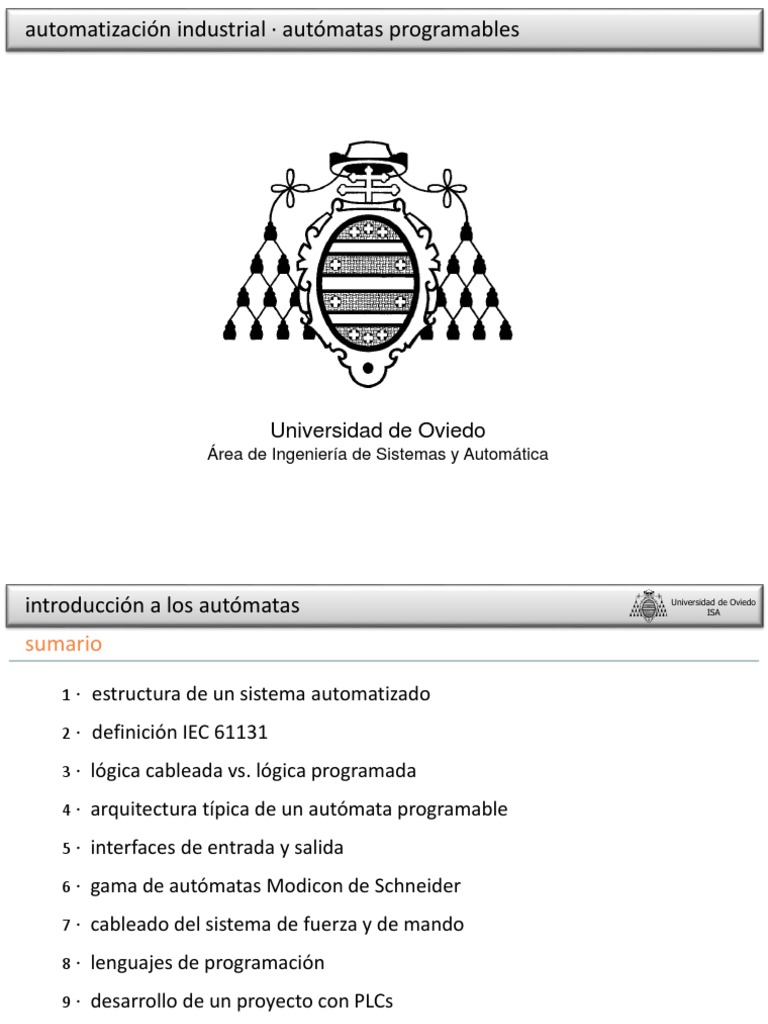Introducción a los autómatas programables: estructura, arquitectura ...