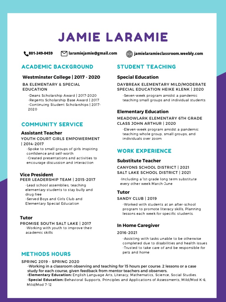 Jamie Laramie Resume 6 | PDF | Special Education | Tutor