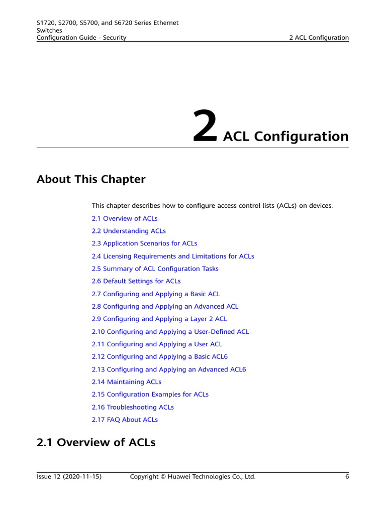 01 02 Acl Configuration Pdf Internet Protocols Port Computer Networking